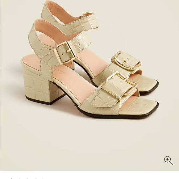 J. Crew | Shoes | J Crew Beige Block Heel Sandals With Gold Accents ...